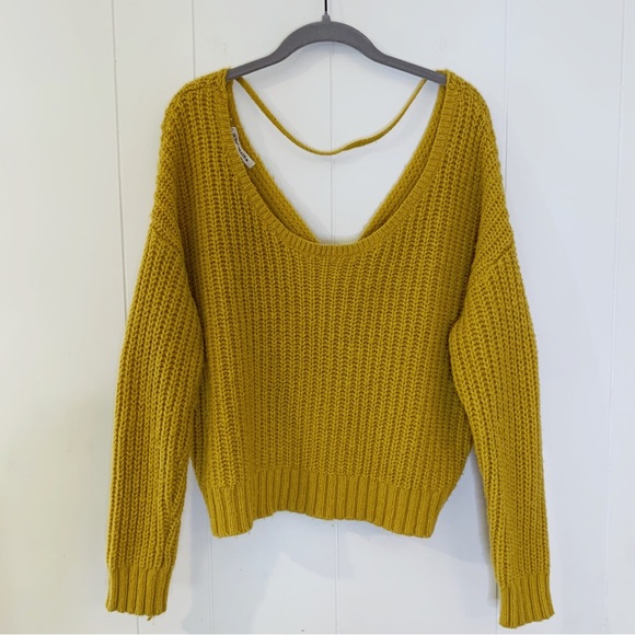 Yet Again | Sweaters | Yet Again Mustard Yellow Twist Back Sweater ...
